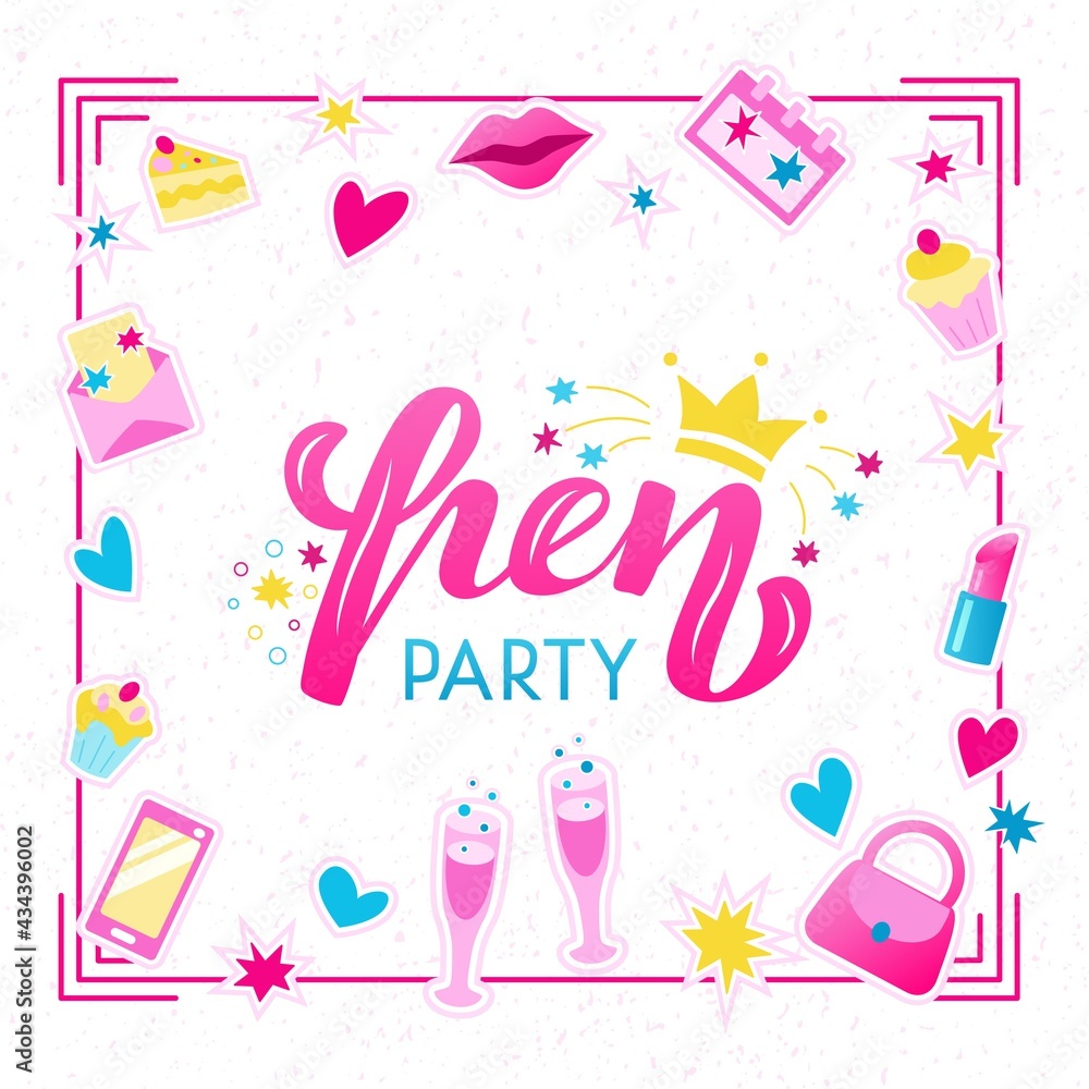 Hand drawn vector illustration with color lettering on textured ...
