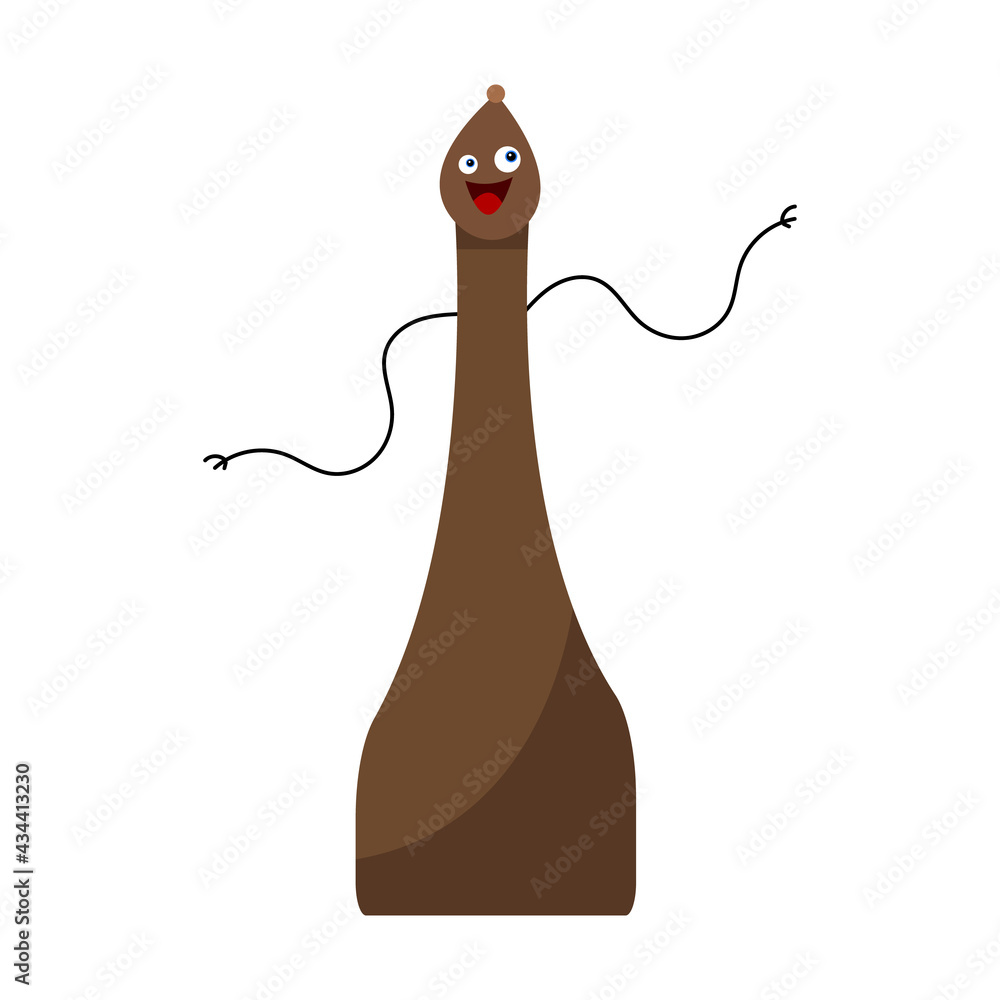 funny disproportionate cartoon character chess bishop makes wavy ...