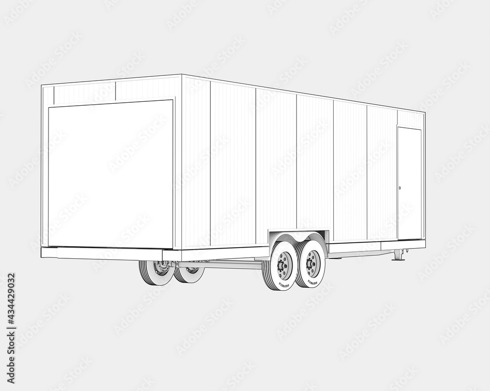 Car trailer isolated on background. 3d rendering - illustration Stock ...