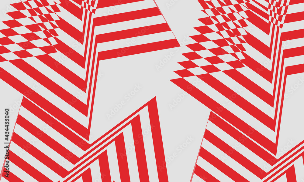 red patterns in op art style on gray background modern wallpaper for ...