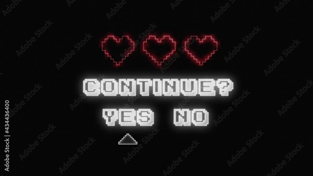 A videogame ending screen text on a tv: Continue and the options Yes or ...
