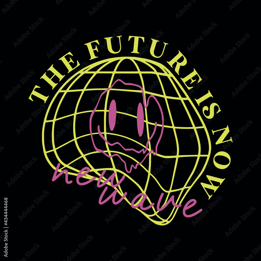 globe with smiley face slogan Vector design for t-shirt graphics ...