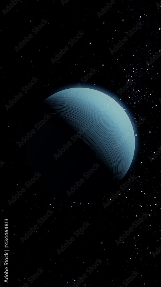 Planet uranus in space with stars. photo realistic 3d planet. Stock ...