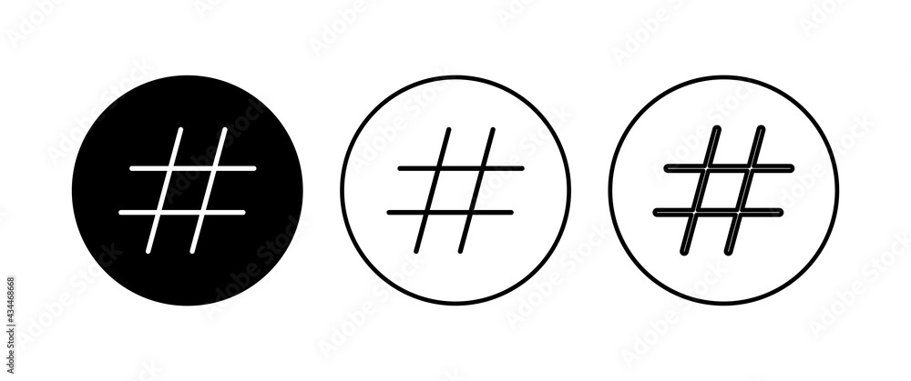 Hashtag icon set. hashtag symbol Stock Vector | Adobe Stock