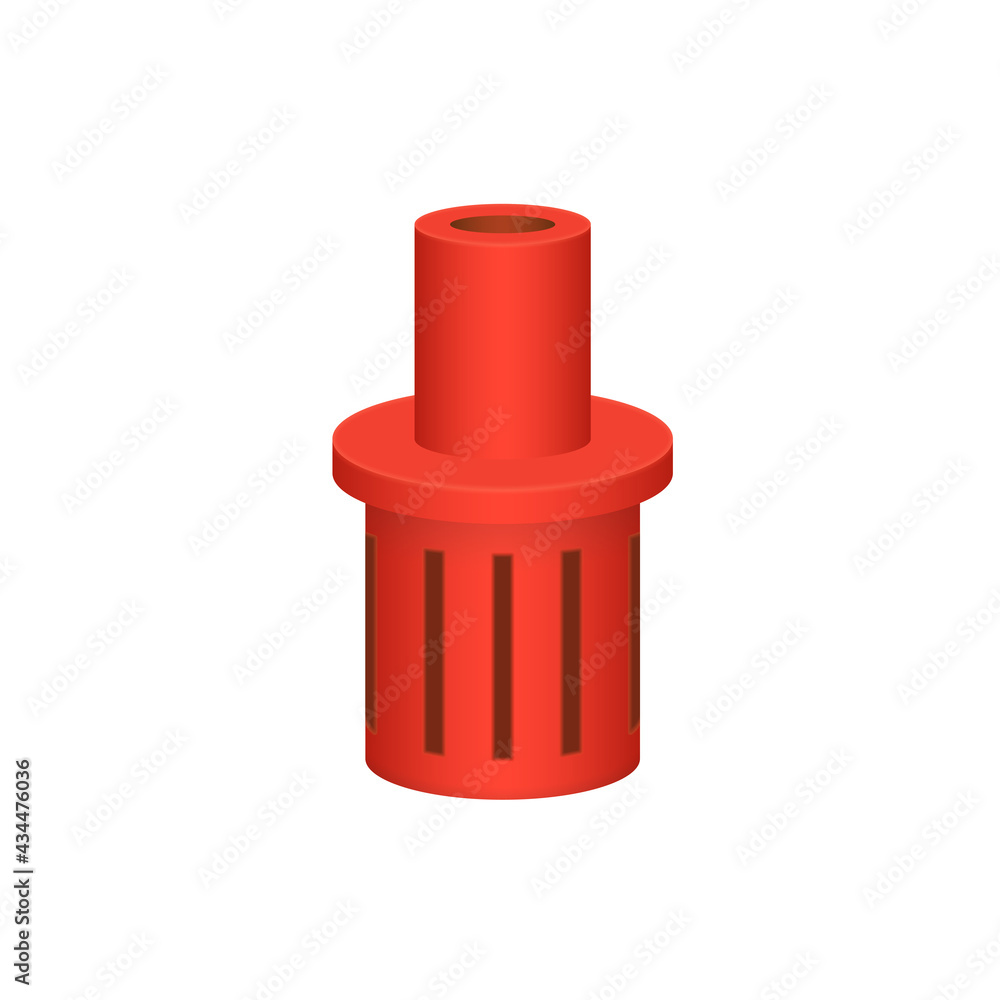 Pvc plastic foot valve or check valve vector design isolated on white ...