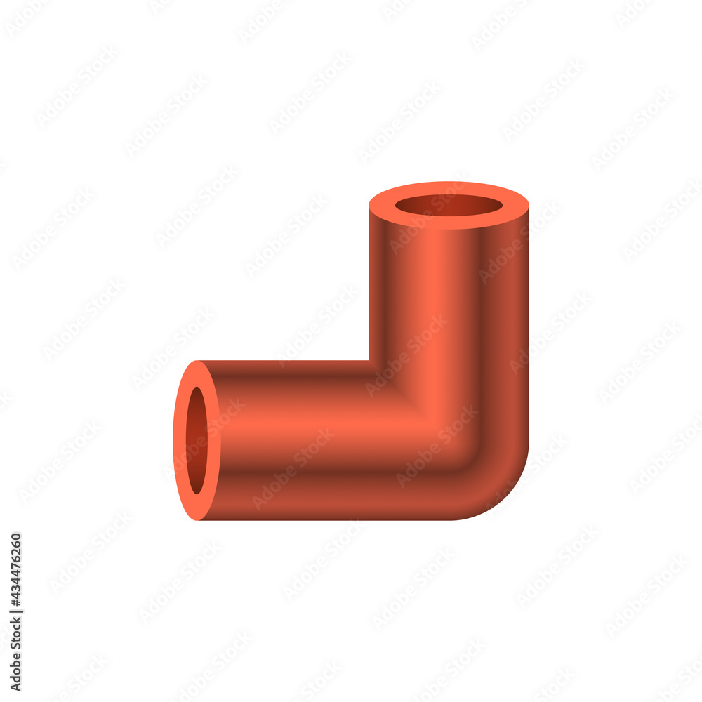 PVC plastic pipe fitting vector design isolated on white background ...