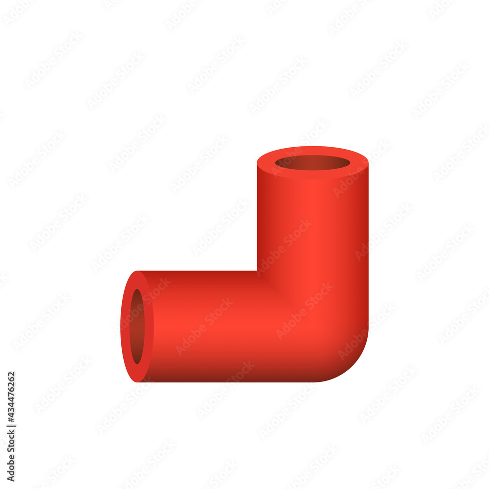 PVC plastic pipe fitting vector design isolated on white background ...