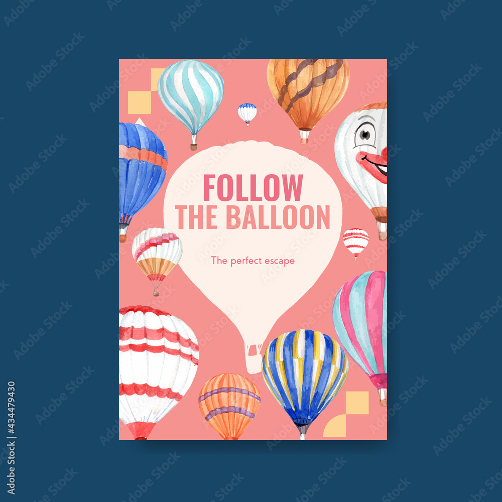 Poster template with balloon fiesta concept design for advertise and ...