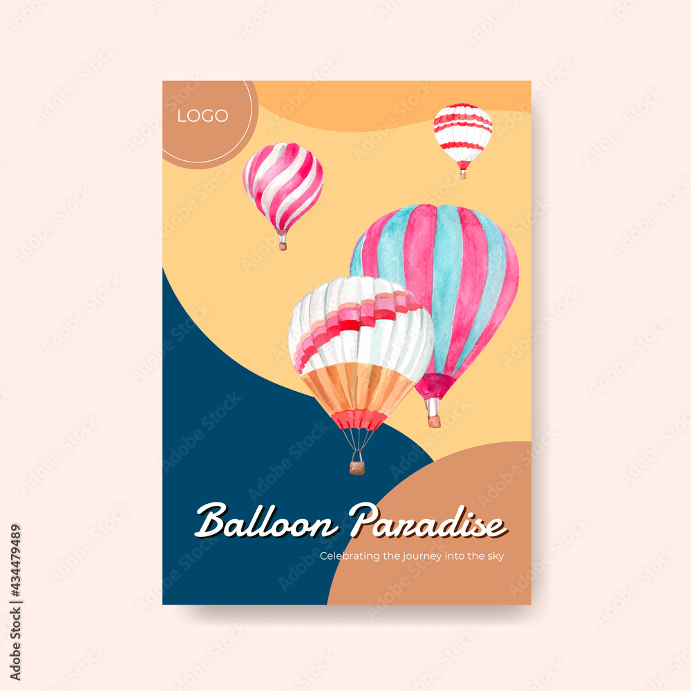 Poster template with balloon fiesta concept design for advertise and ...
