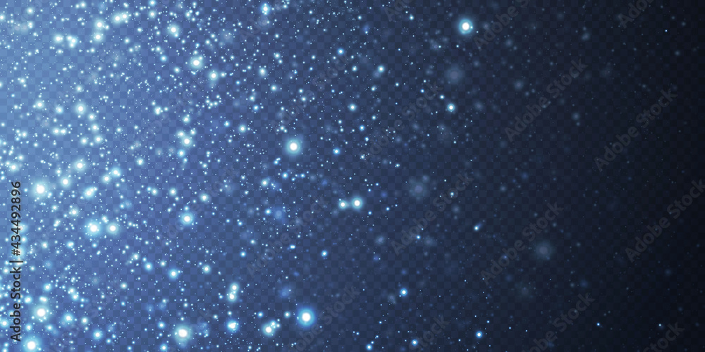 White png dust light. Abstract festive background made of small neon ...