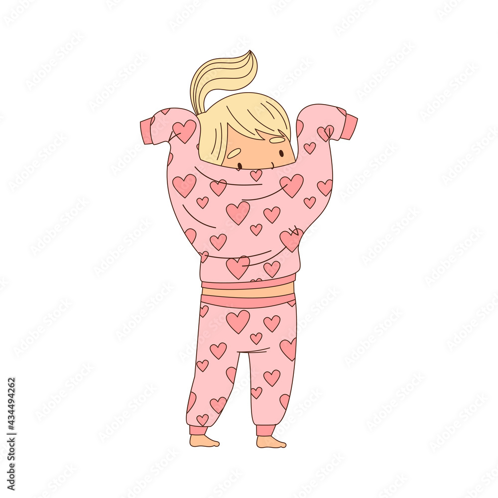 Little Girl In Pajamas Clipart
