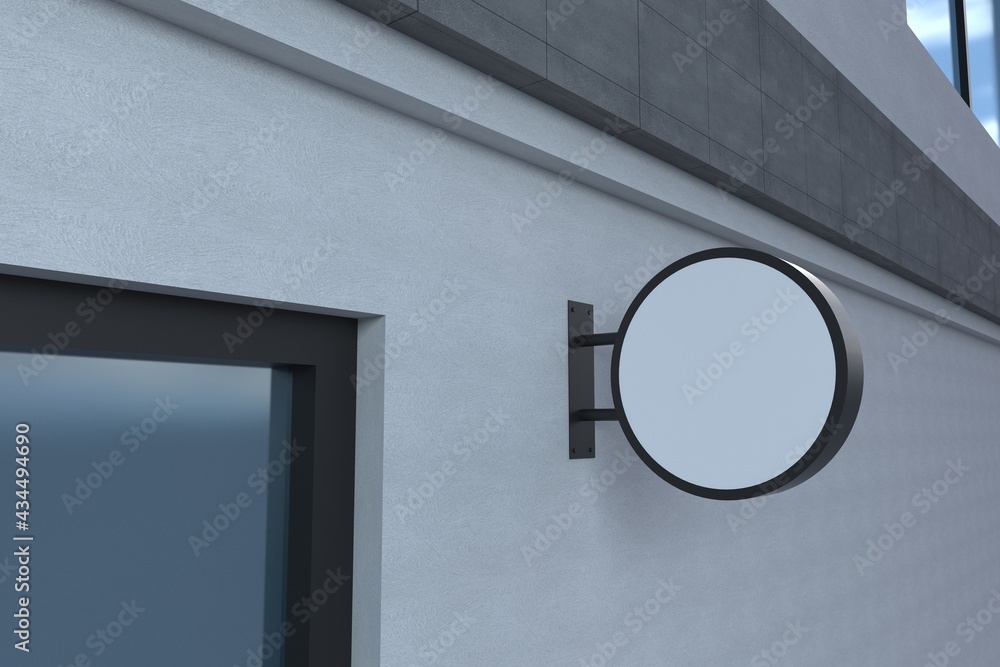 Wall Mount Sign facade Board Mockup Sign Board Billboard Mockup ...