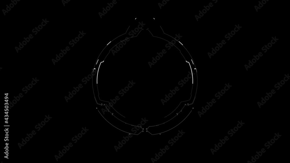 Radial HUD Circles Burst UI Elements. HUD Concept. - sci fi spin radial ...