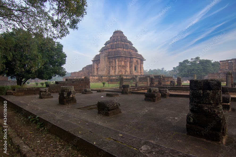 Ancient Indian architecture Konark Sun Temple in Odisha, India. This ...