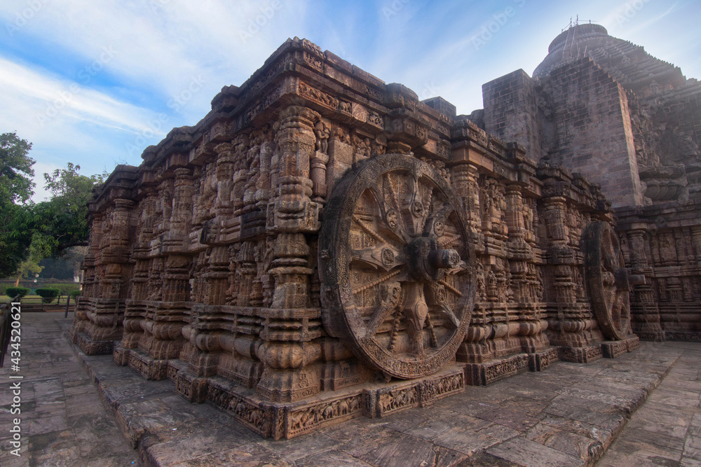Detail of the Sun Temple was built in the 13th century and designed as ...