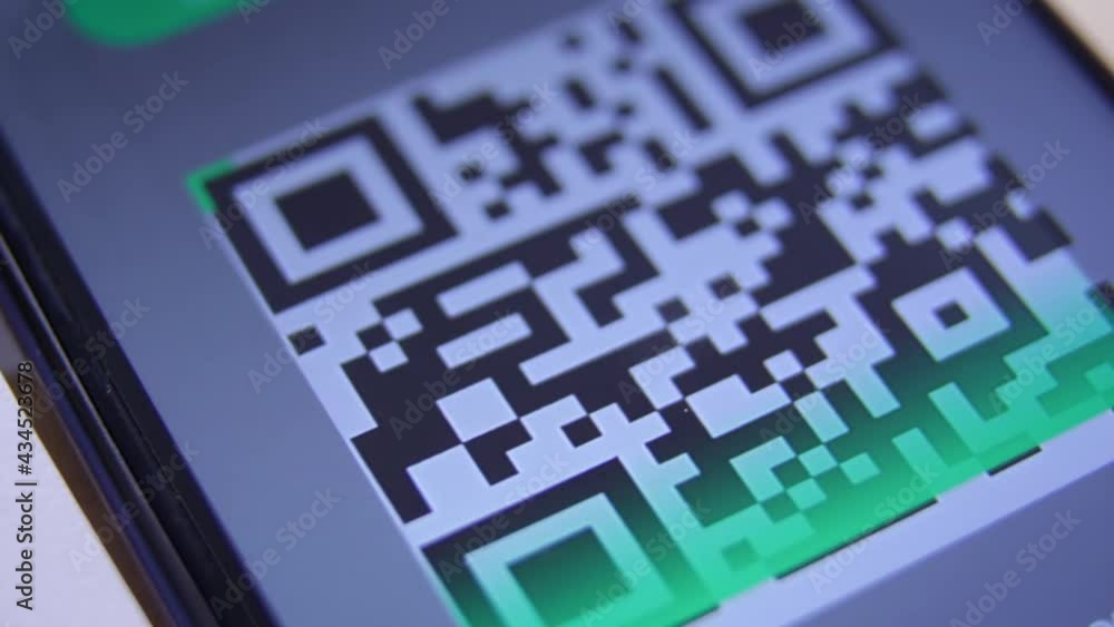 Vidéo Stock Scanning a QR code. Smartphone screen close up. The app ...