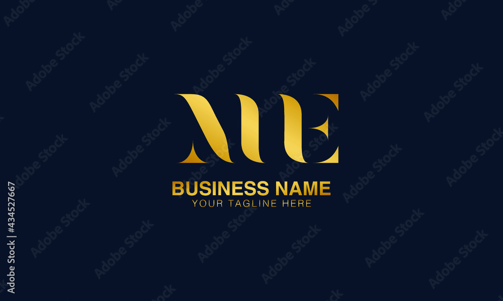 ME M E initial logo | initial based abstract modern minimal creative logo, vector template image ...