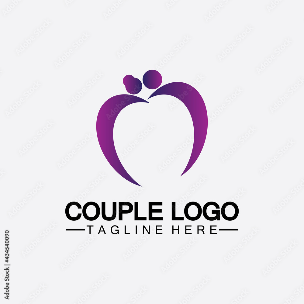people with love couple vector logo icon symbol vector. This also ...
