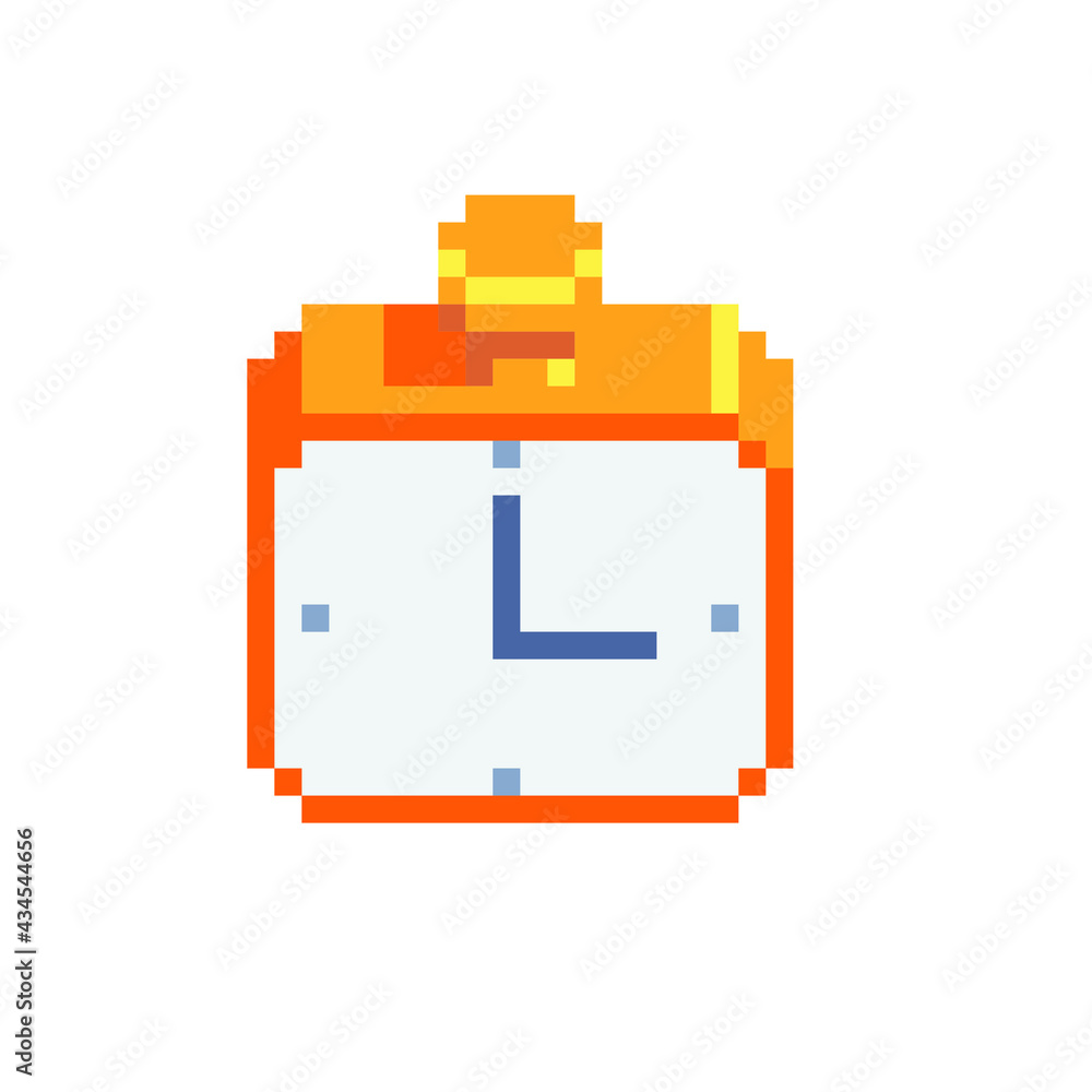Pocket watch. Stopwatch icon. Pixel art flat style. Web design, mobile ...
