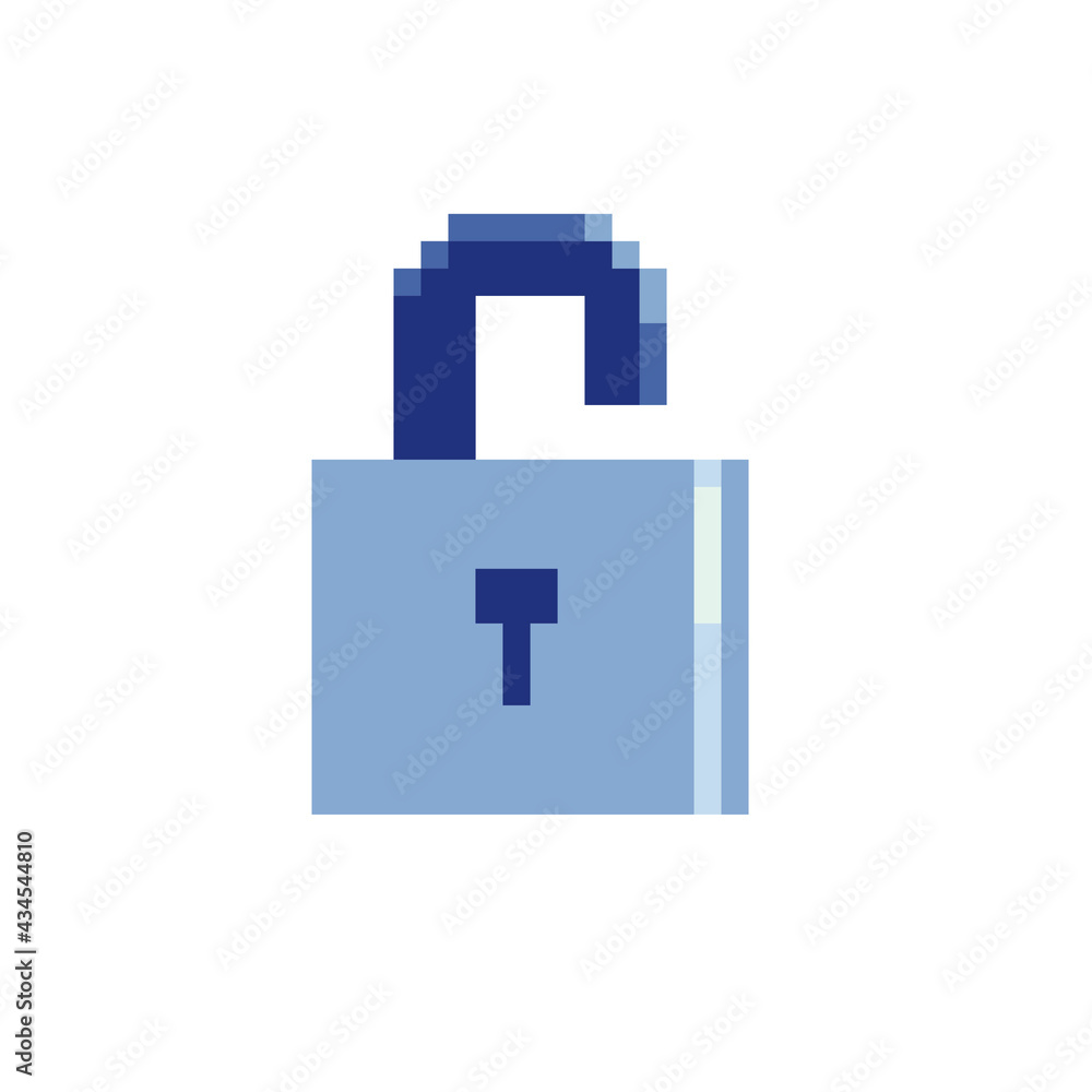 Lock icon. Pixel art flat style. Design of websites and mobile apps. 8 ...
