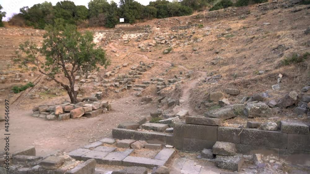 Old historical stone works of ancient civilization city before Christ ...