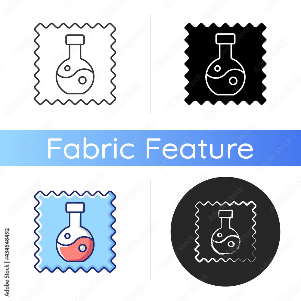 Synthetic fabric property icon. Fiber label. Artificial, unnatural ...