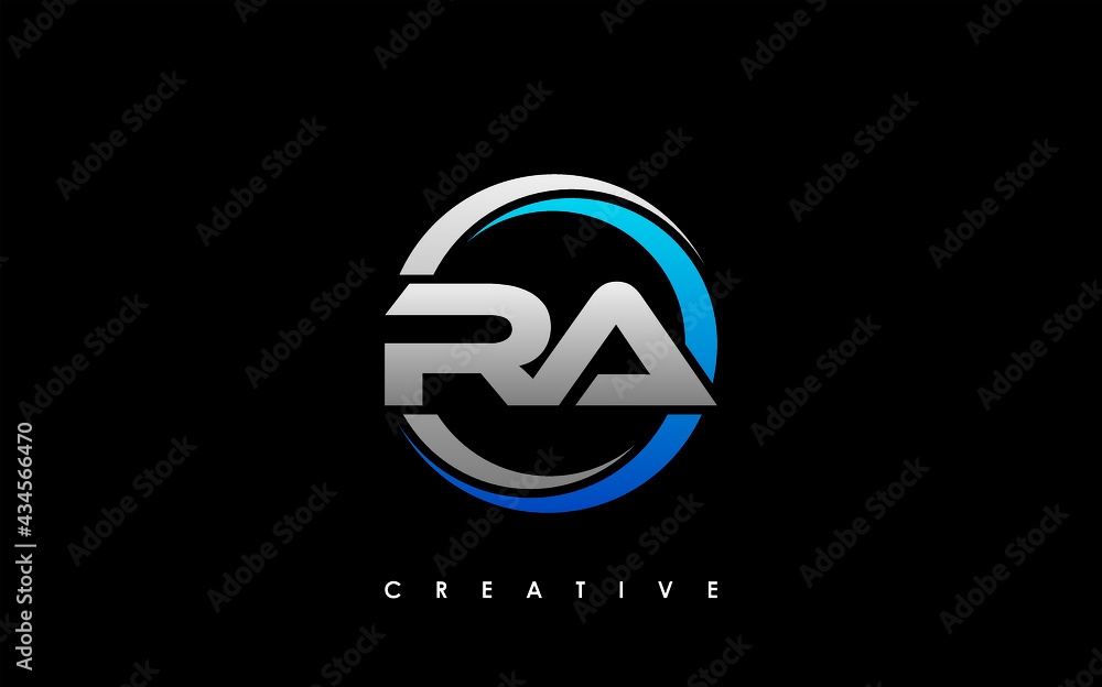RA Letter Initial Logo Design Template Vector Illustration Stock Vector ...