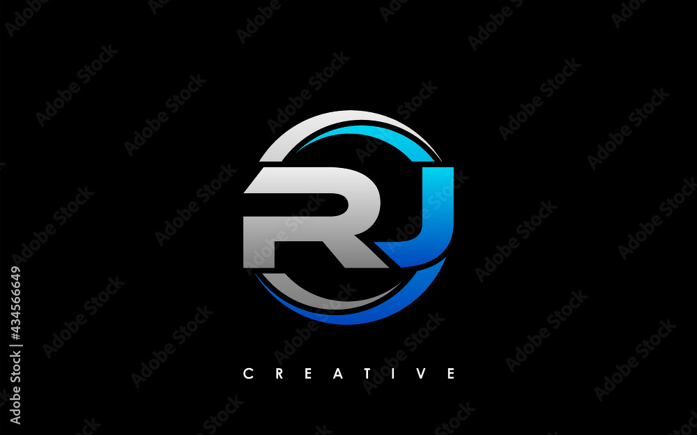 RJ Letter Initial Logo Design Template Vector Illustration Stock Vector ...