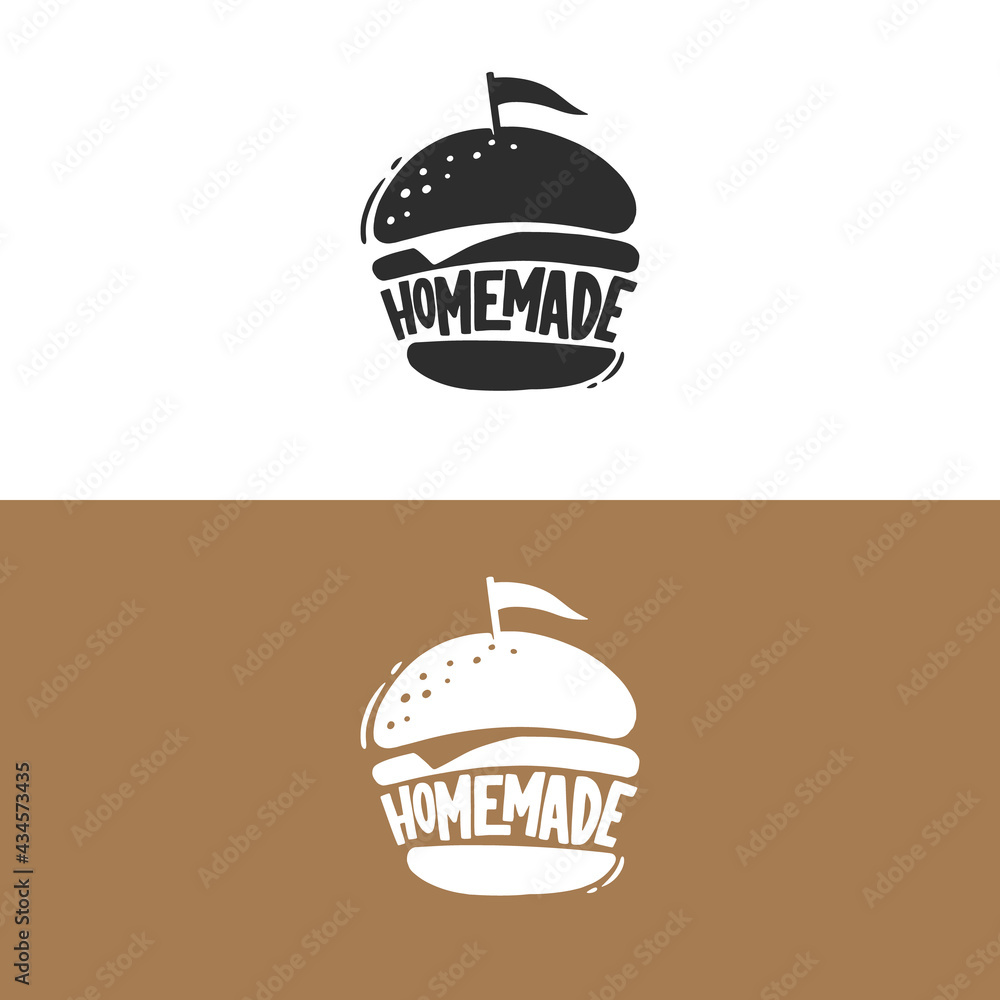 Vetor de Homemade burgers retro logo, emblem do Stock | Adobe Stock