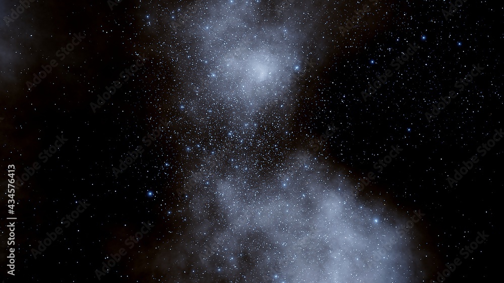 Stars in sky, starry night starlight shine of milky way, space cosmic ...