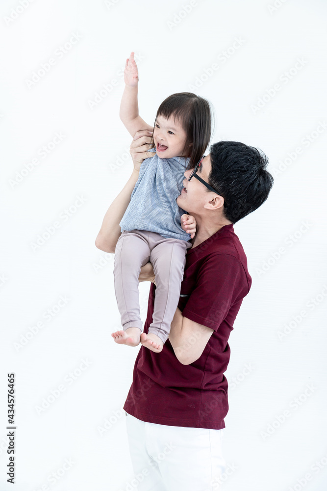 Father, children, girls, disabilities and cerebral development, down ...