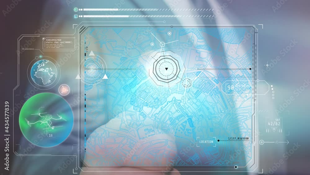 Launching the search interface through finger identification. Stock ...