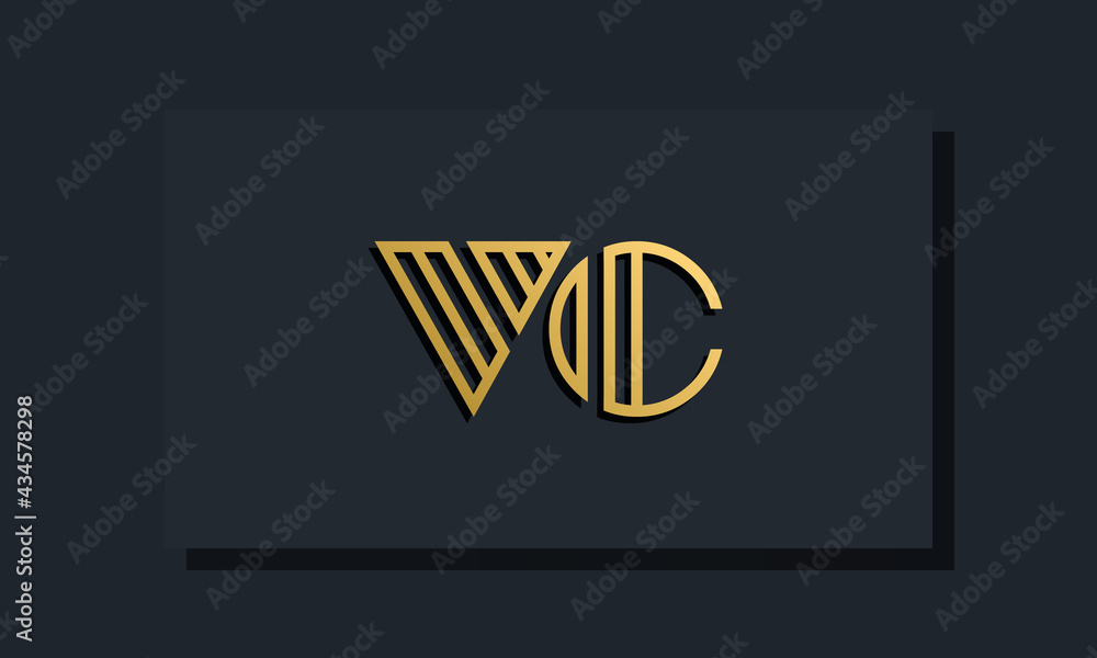 Elegant line art initial letter VC logo. Stock Vector | Adobe Stock