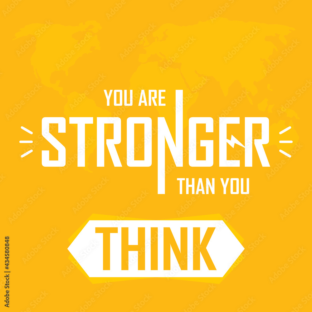 You are stronger than you think. Lettering doodle typographic poster ...