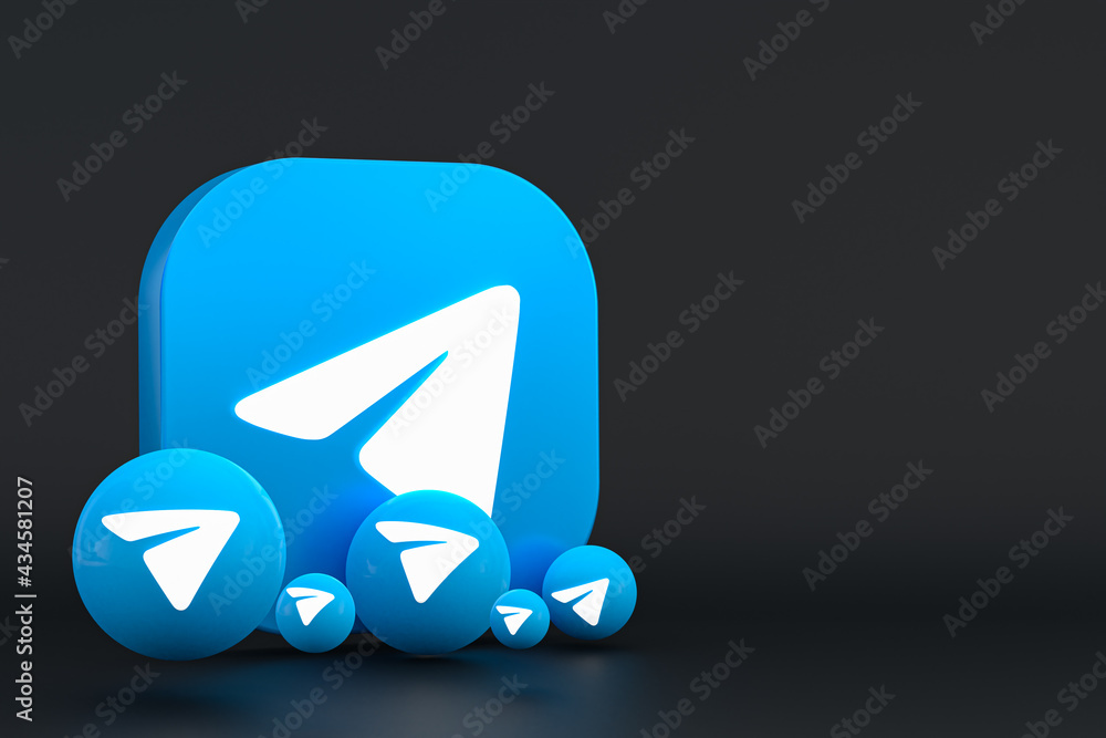 telegram minimal logo 3d rendering close up for design background ...