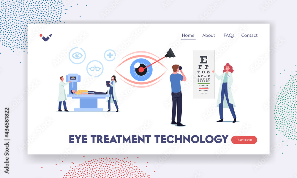 Eye Treatment Technology Landing Page Template. Professional Optician ...
