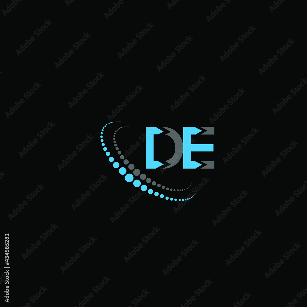 DE letter logo design on black background. DE creative initials letter ...