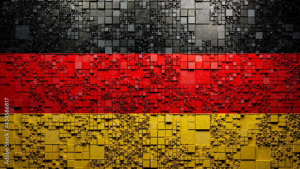 Flag of Germany rendered in a Futuristic 3D style. German Innovation ...