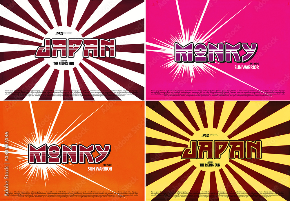 Manga Style Text Effect Mockup Stock Template | Adobe Stock