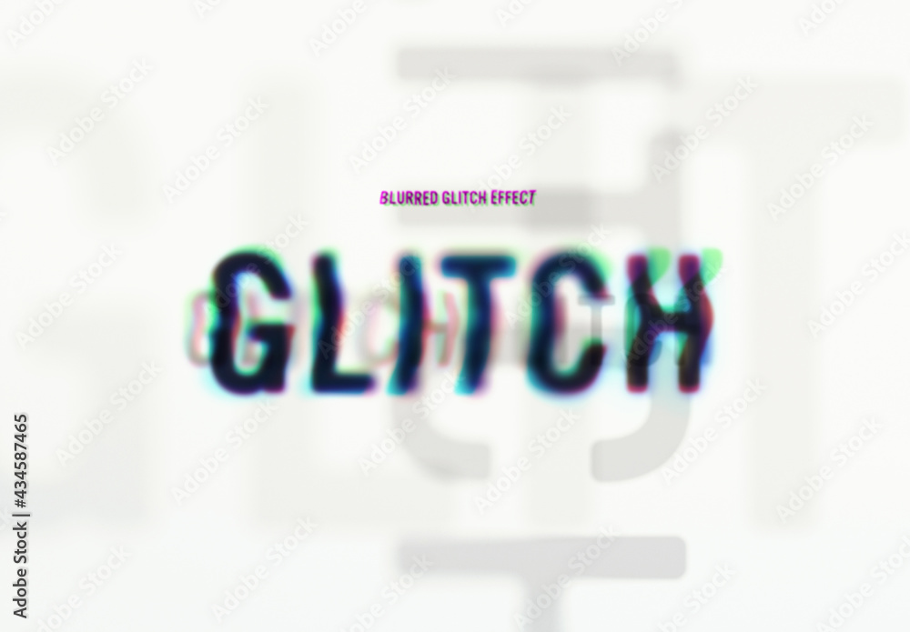 Blurred Glitch Text Effect Stock Template | Adobe Stock