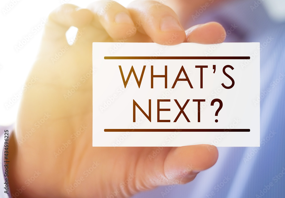 Business card message - Whats next Stock Photo | Adobe Stock
