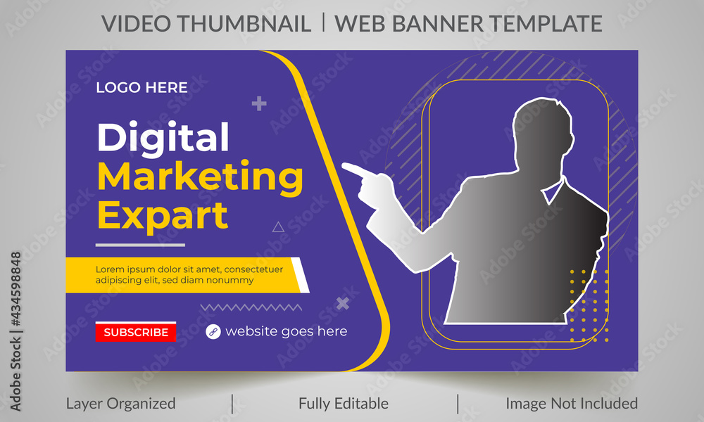 Editable video thumbnail and web banner design. Video cover photo fully ...