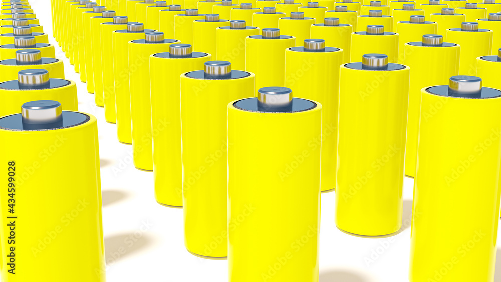 Battery pack background on a white backdrop. AA or 18650 vape or ...