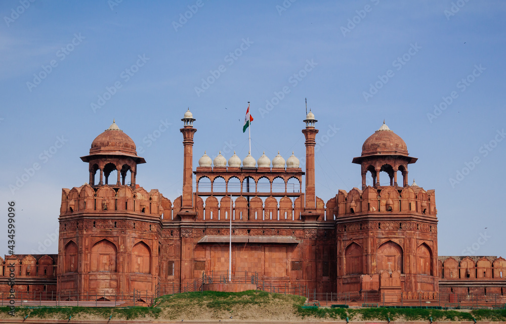 India travel tourism background - Red Fort (Lal Qila) Delhi - World ...