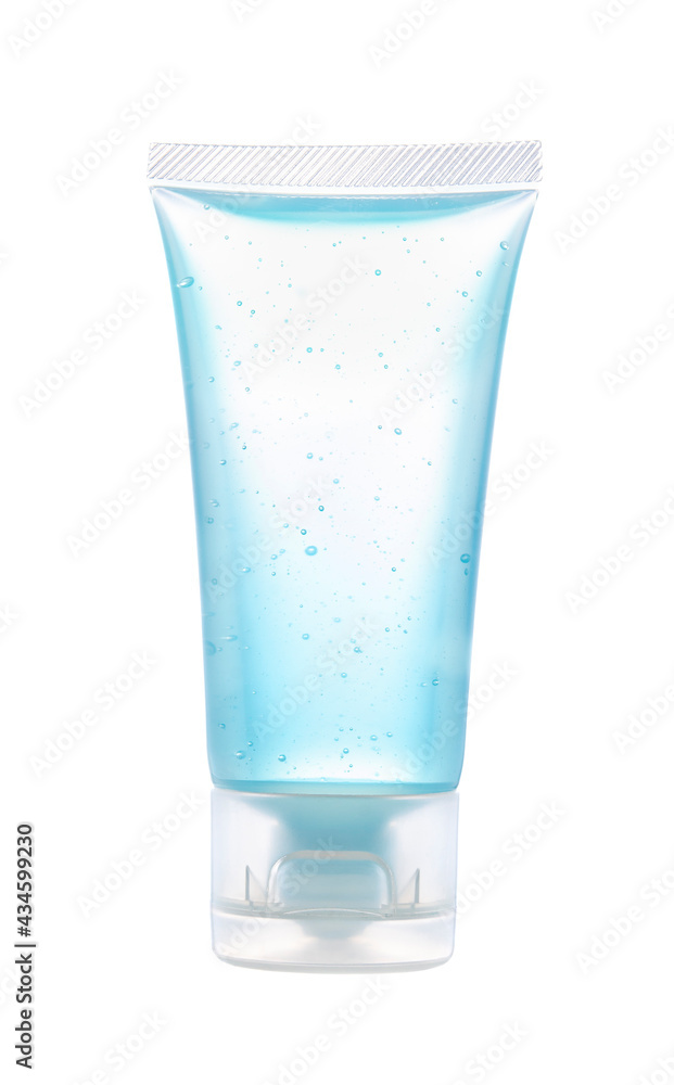 Clear instant hand sanitizer. Alcohol gel on isolated white background ...