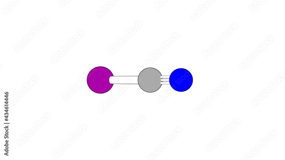 360º realistic 3D view of Cyanogen Iodide as a seamless loop over a ...