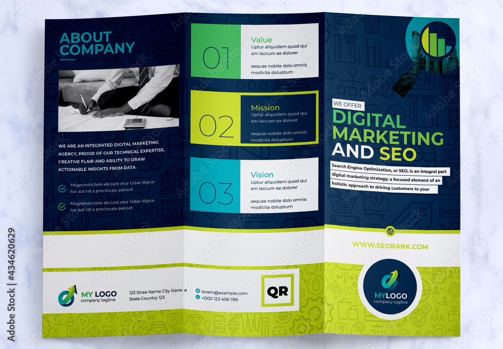 Simple Tri-Fold Brochure Design Stock Template | Adobe Stock