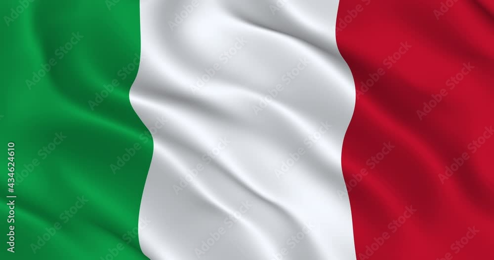Italian Flag Seamless Smooth Waving Animation. Wonderful Flag of Italy ...