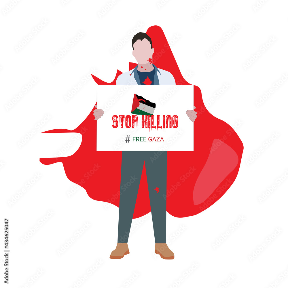 Free Gaza, Palestine. Freedom for Palestine wallpaper, banner vector ...