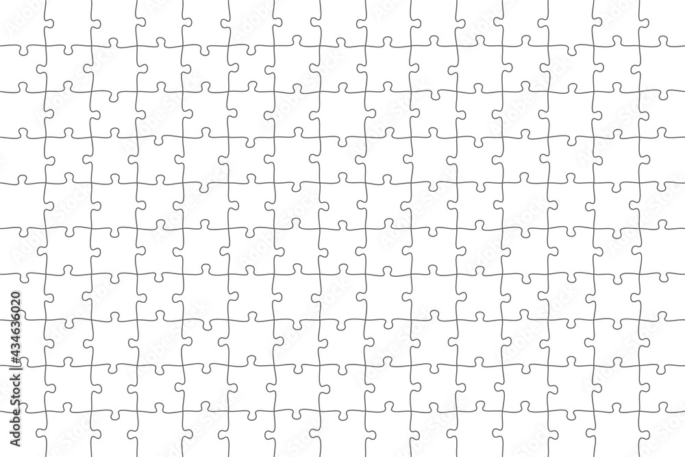 Jigsaw Puzzle 15x10 square piece template. Jigsaw puzzle grid vector ...